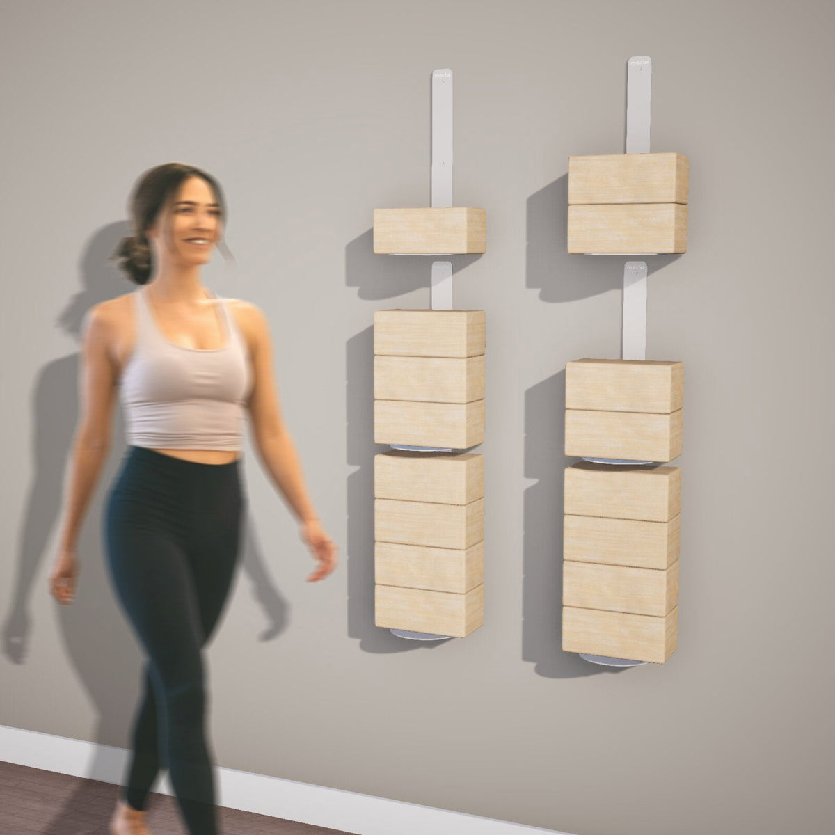 Yoke Floating Yoga Block Shelving to Organize Yoga Studios + Gyms – Mache