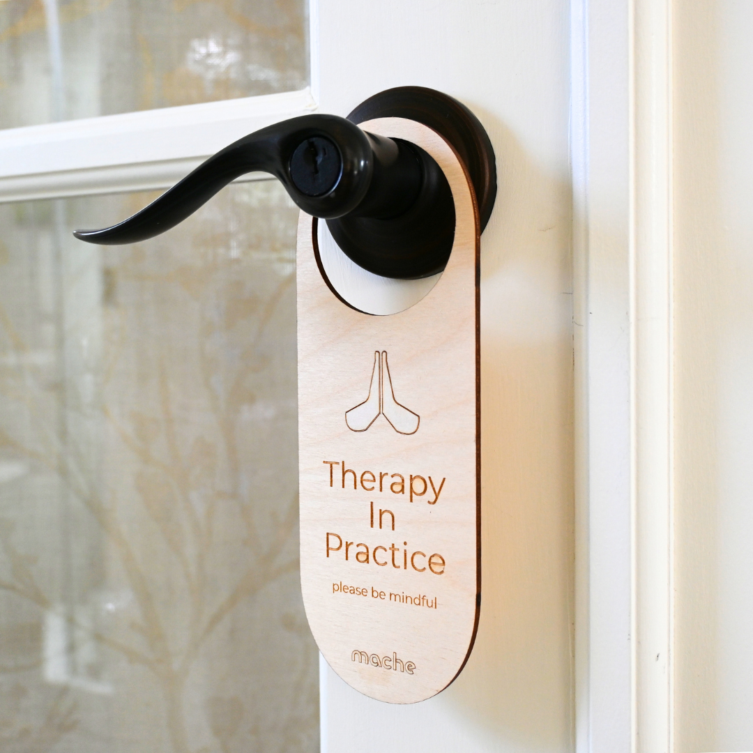 Self Care Signage | Therapy Session Wood Door Hanger | Privacy Signage ...