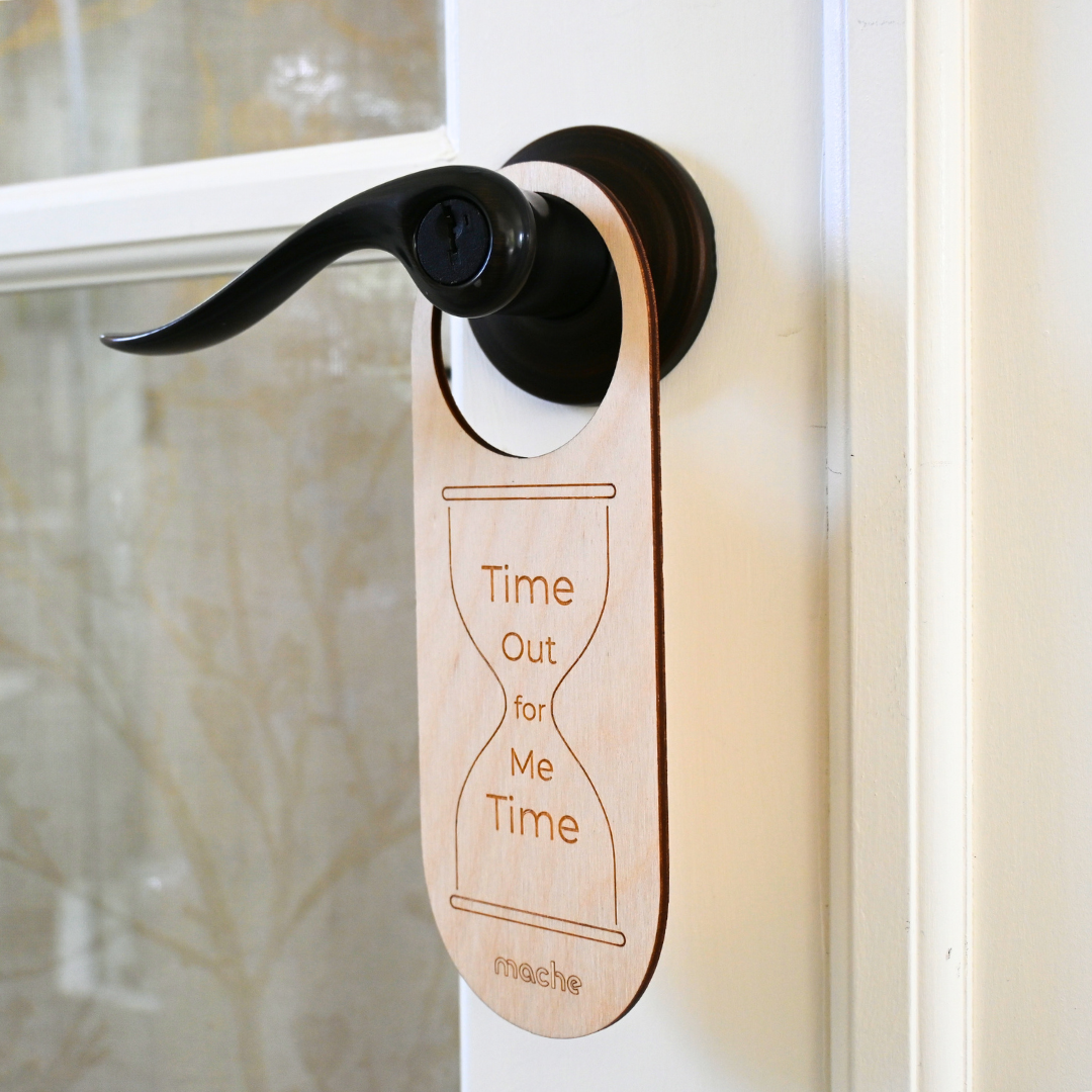 Self Care Signage | Me Time Wood Door Hanger | Privacy Signage